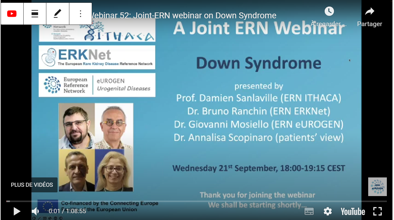 ERN-ITHACA Webinar: Joint Webinar on Down Syndrome - ERN ITHACA