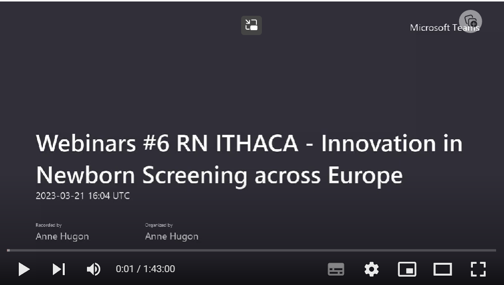 Webinar #6 Inovation in Newborn Screening - ERN ITHACA
