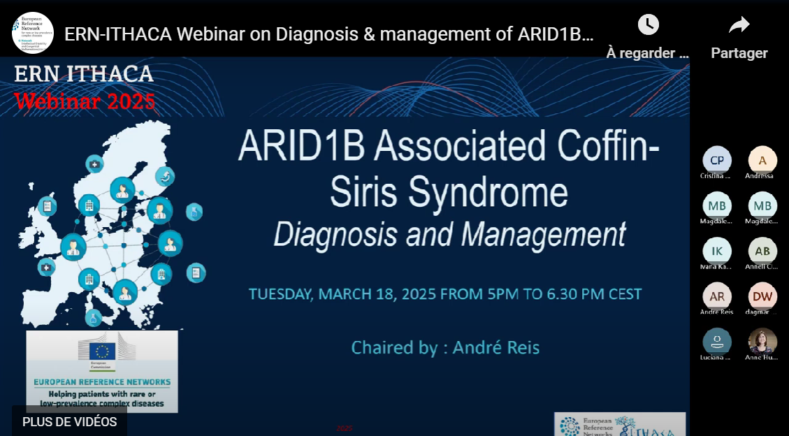 ERN-ITHACA Webinar on Diagnosis & management of ARID1B Associated Coffin-Siris Syndrome - ERN ITHACA